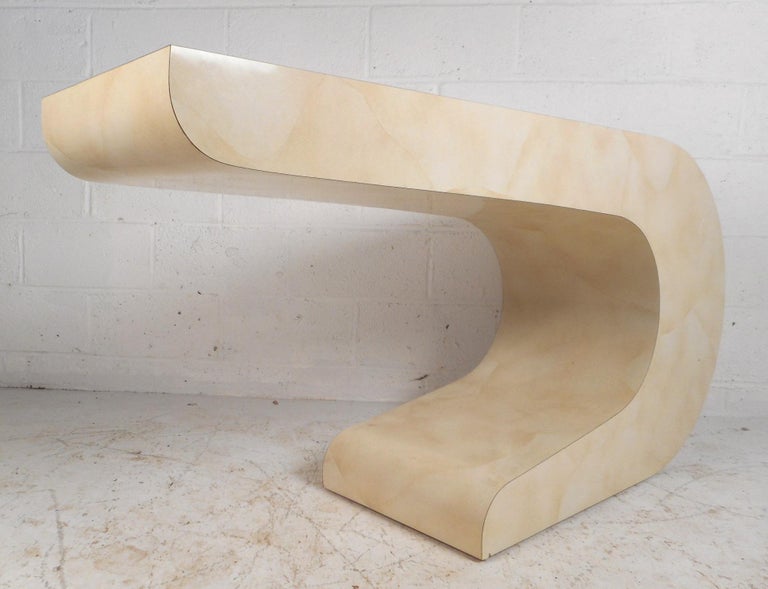 Midcentury Karl Springer Style Console Table For Sale at 1stDibs