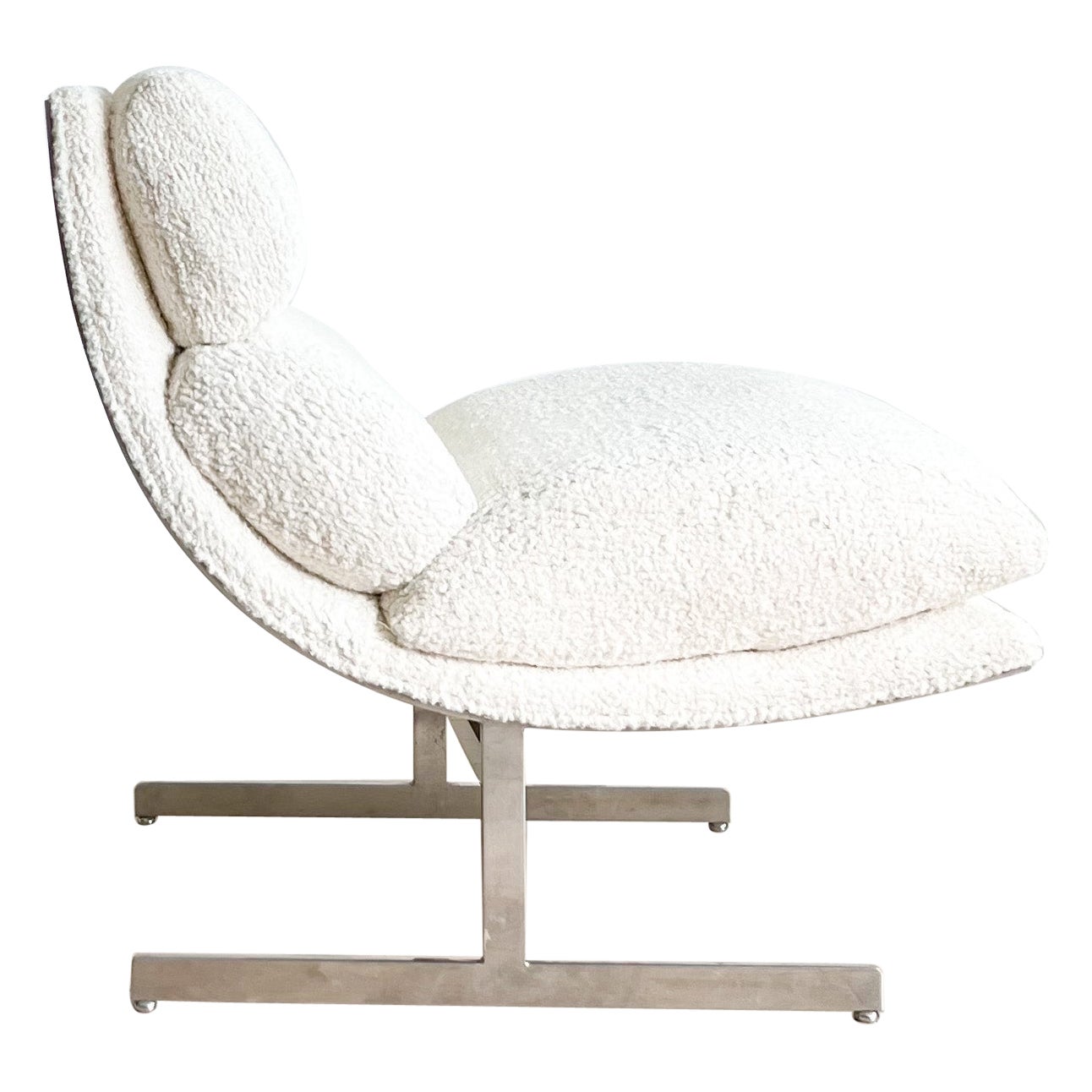 Midcentury Kipp Stewart Arc Lounge Chair, New Shearling Upholstery at ...