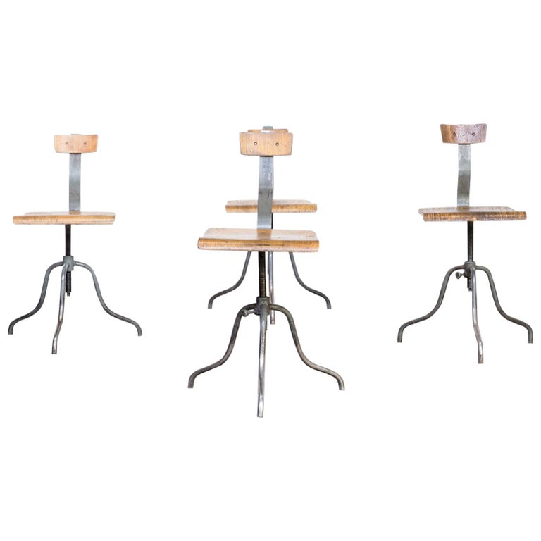 Midcentury Laboratory Chairs Set or Four For Sale at 1stDibs