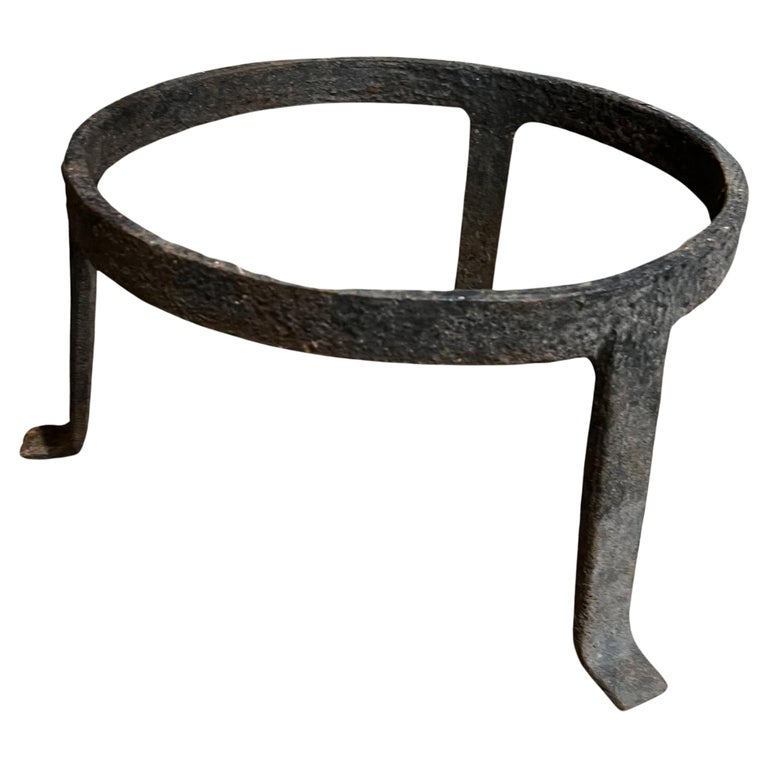 Midcentury Large Architectural Planter Base Hammered Forged Iron Rustic ...