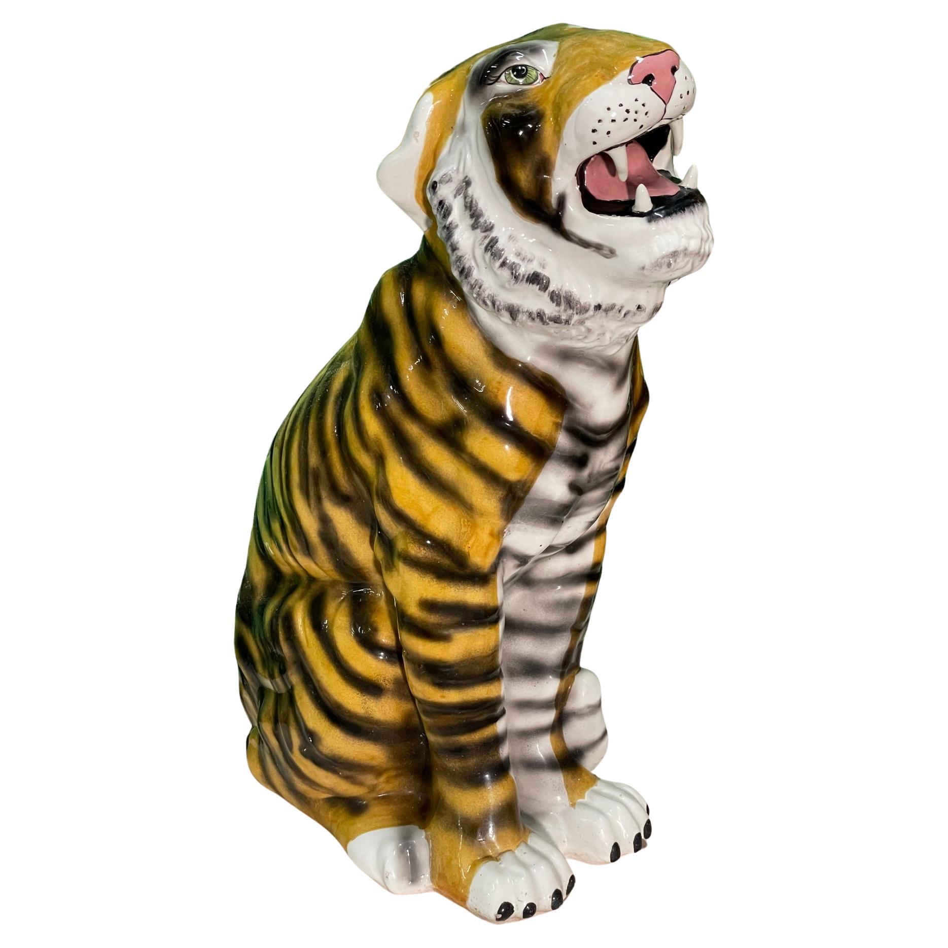 Huge Mid Century Italian Ceramic White Greyhound Statue at 1stDibs