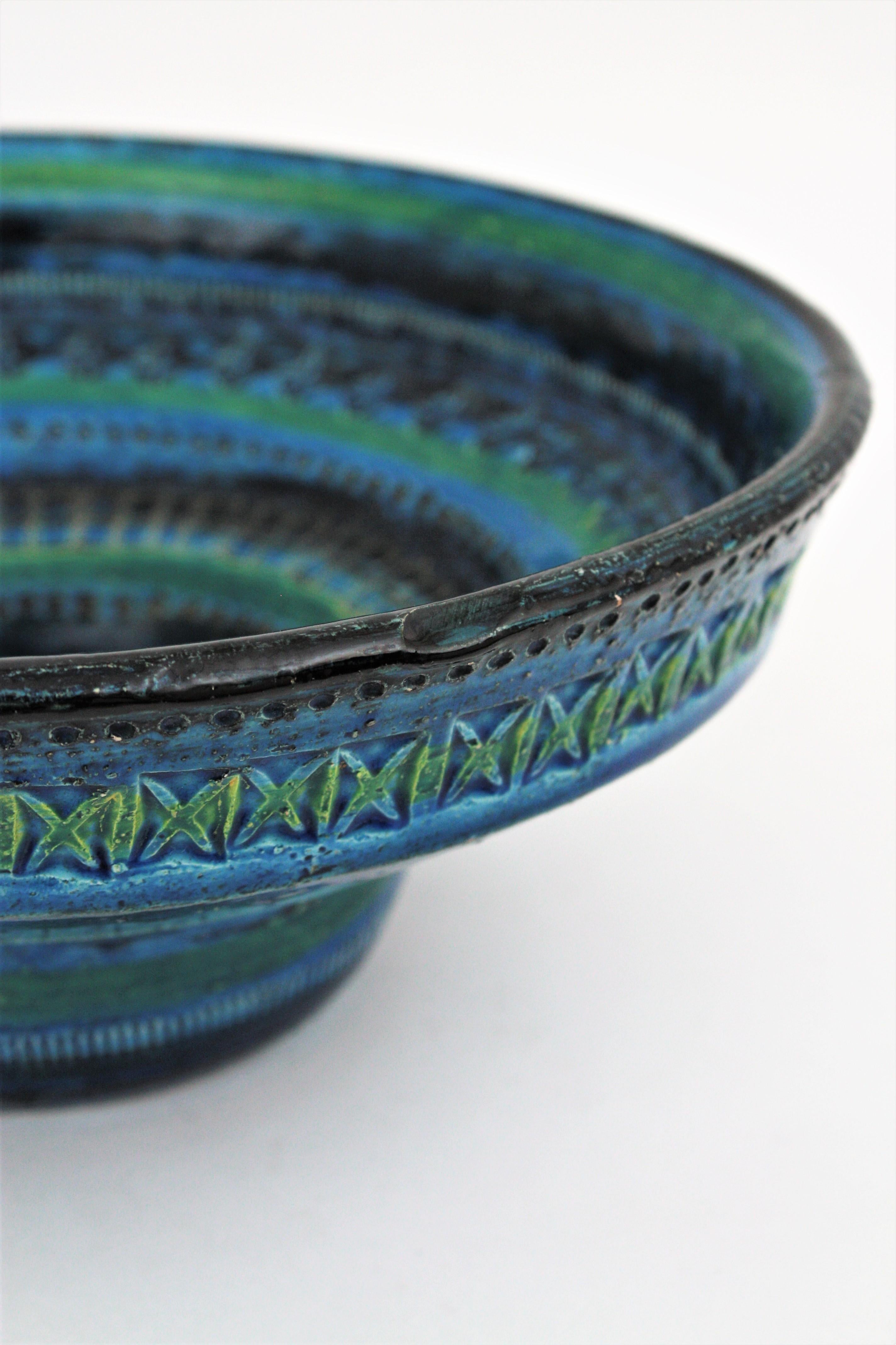Midcentury Large Scale Aldo Londi Bitossi Rimini Blue Glazed Ceramic ...