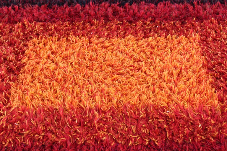 Midcentury Large Swedish Rya Rug, 1960s For Sale at 1stDibs