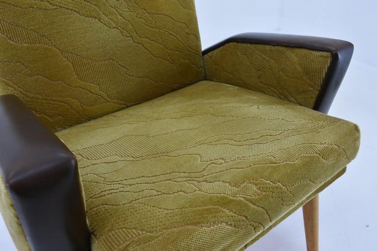 Midcentury Leather Armchairs Designed by Miroslav Navrátil, 1970s For ...