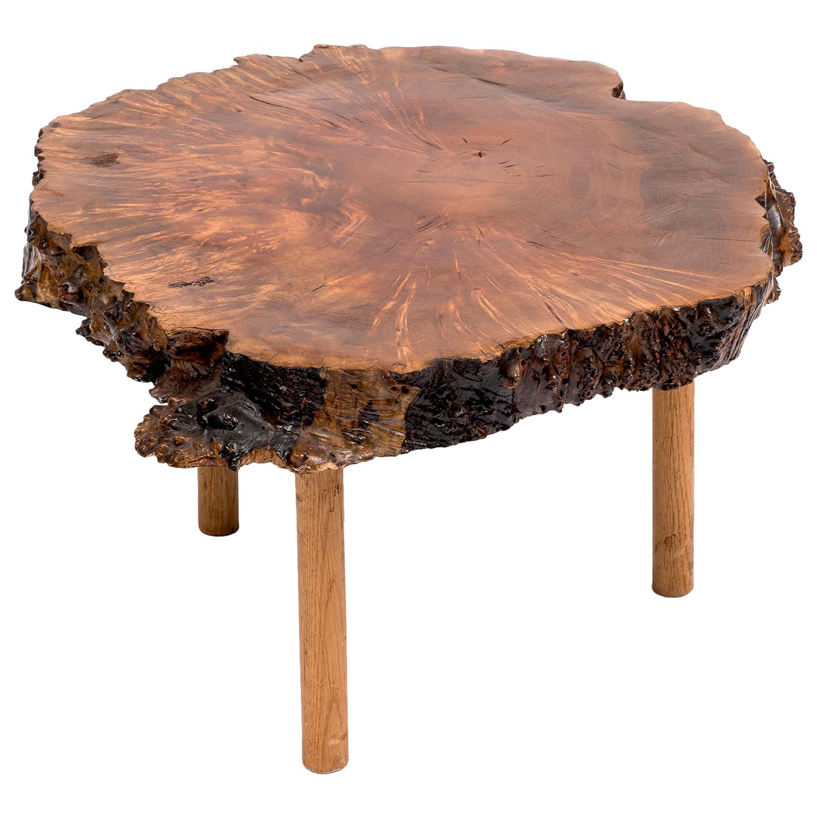 Midcentury Live Edge Walnut Coffee Table at 1stDibs