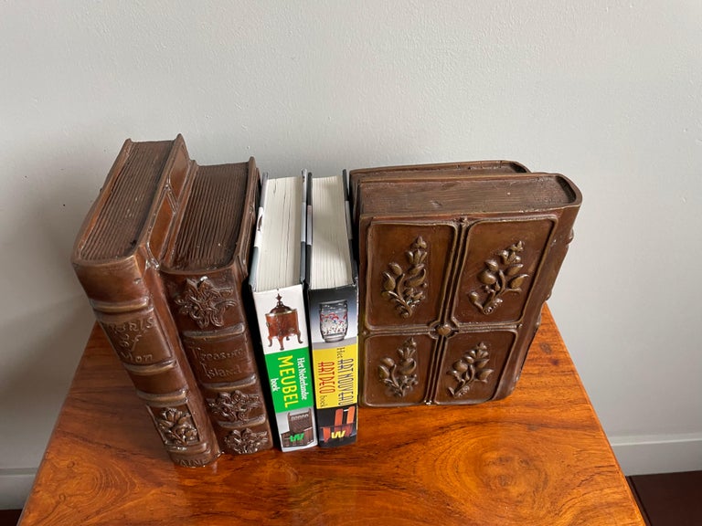 Mid-Century Made Heavy Bronze Classic Novel Book Shaped Bookends ...
