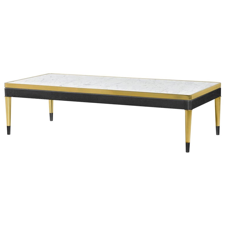 Midcentury Marble-Top Cocktail Table For Sale at 1stDibs