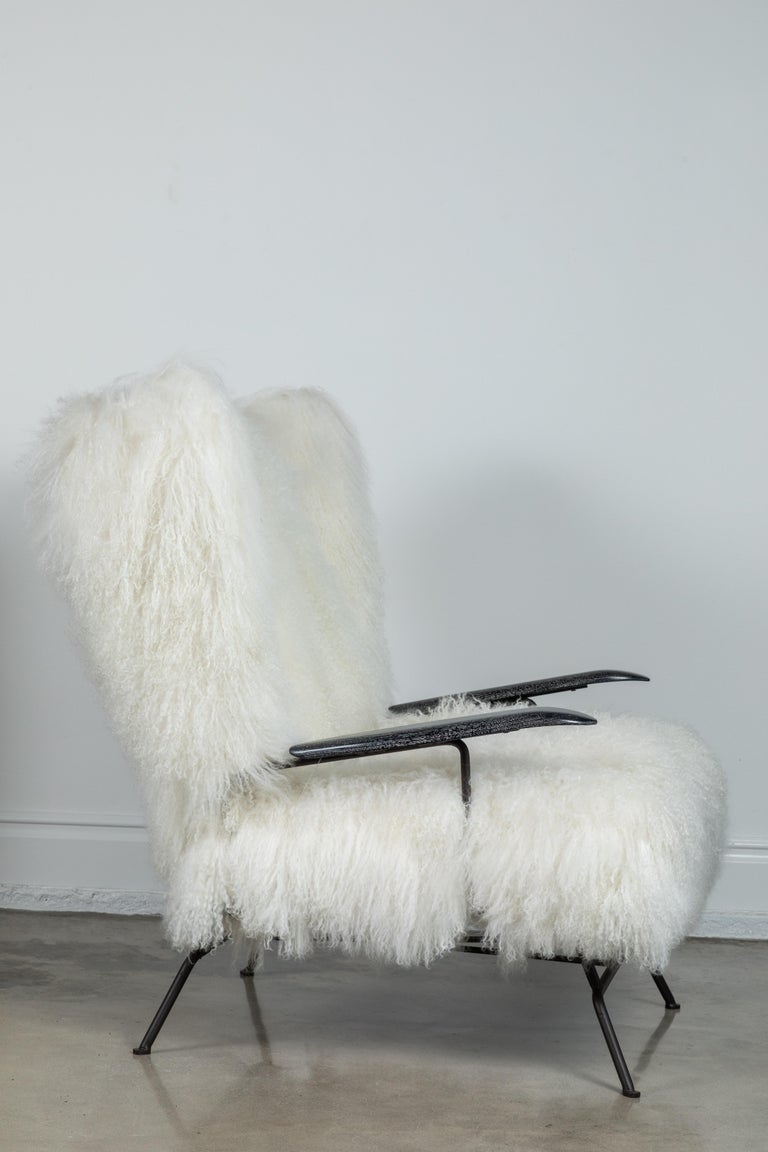 Midcentury Metal Wing Chair in the Style of Tempestini at 1stDibs