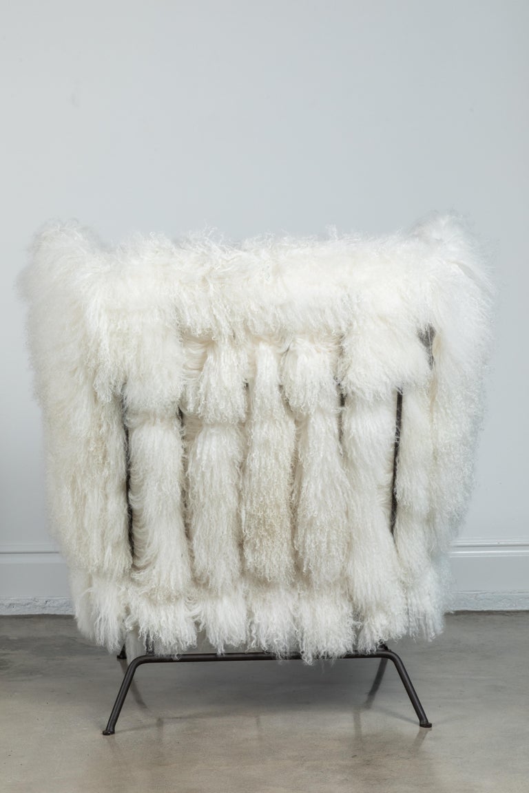 Midcentury Metal Wing Chair in the Style of Tempestini at 1stDibs