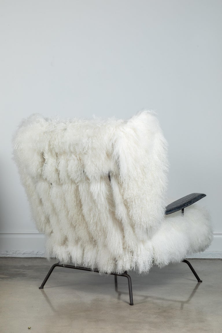 Midcentury Metal Wing Chair in the Style of Tempestini at 1stDibs