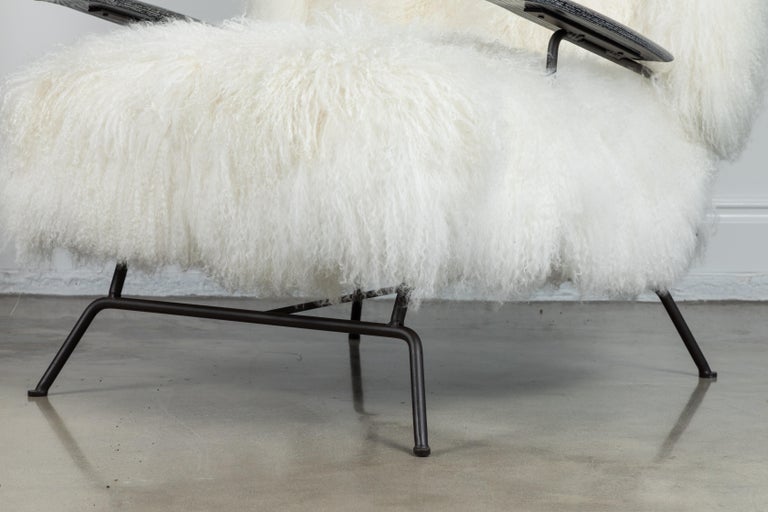 Midcentury Metal Wing Chair in the Style of Tempestini at 1stDibs