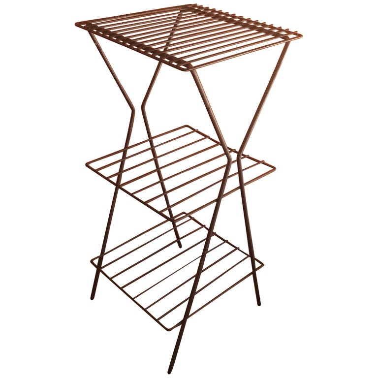 Midcentury Metal Wire Side Table / Stand at 1stDibs