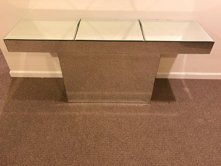 Midcentury Mirrored Console Table at 1stDibs