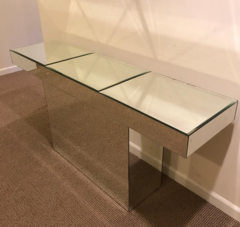 Midcentury Mirrored Console Table at 1stDibs