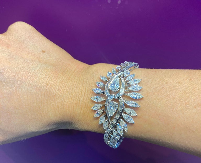 Midcentury Mixed Cut Diamond Bracelet For Sale at 1stDibs