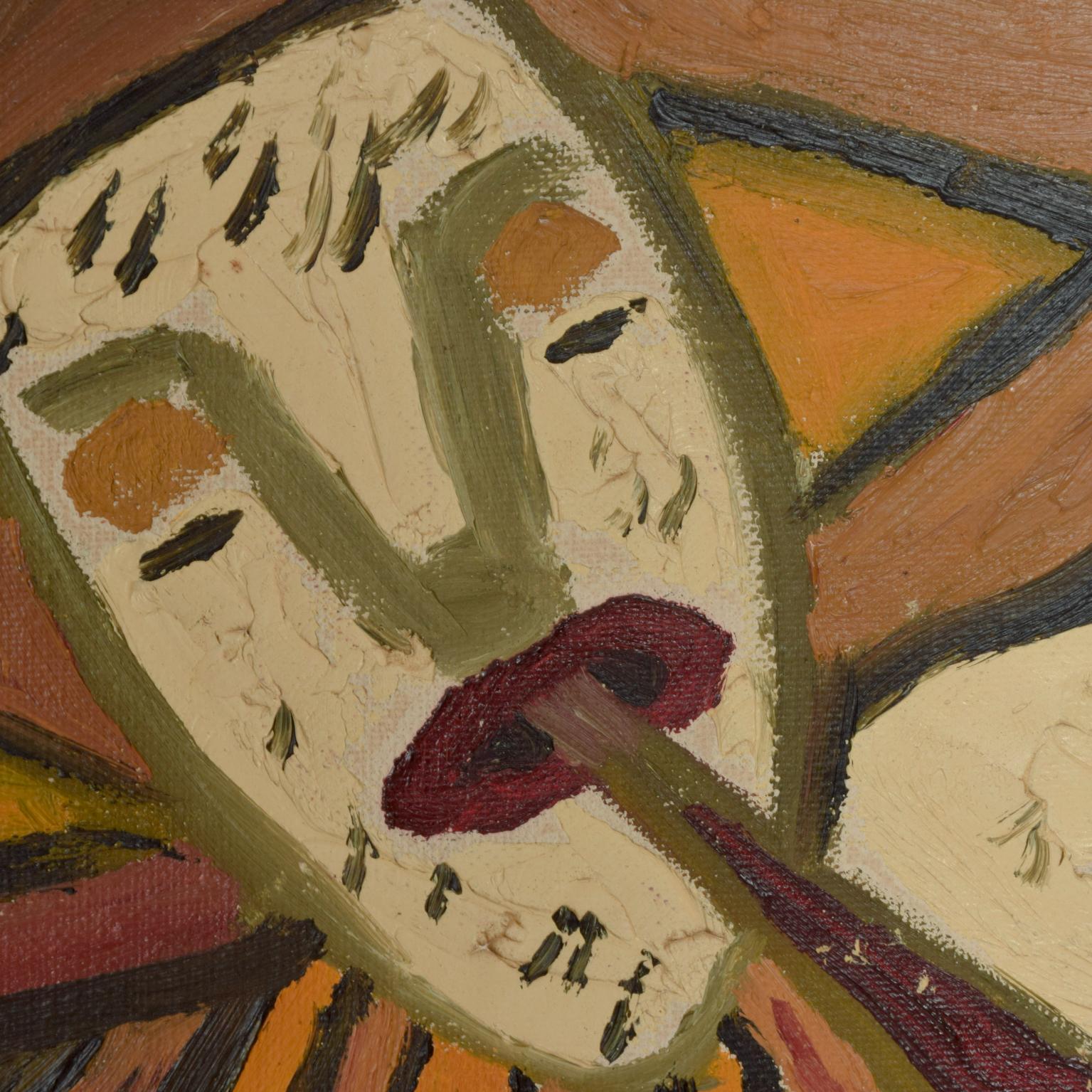 1968 Modern Wall Art Musician Velma Blume Oil Painting For Sale at 1stDibs