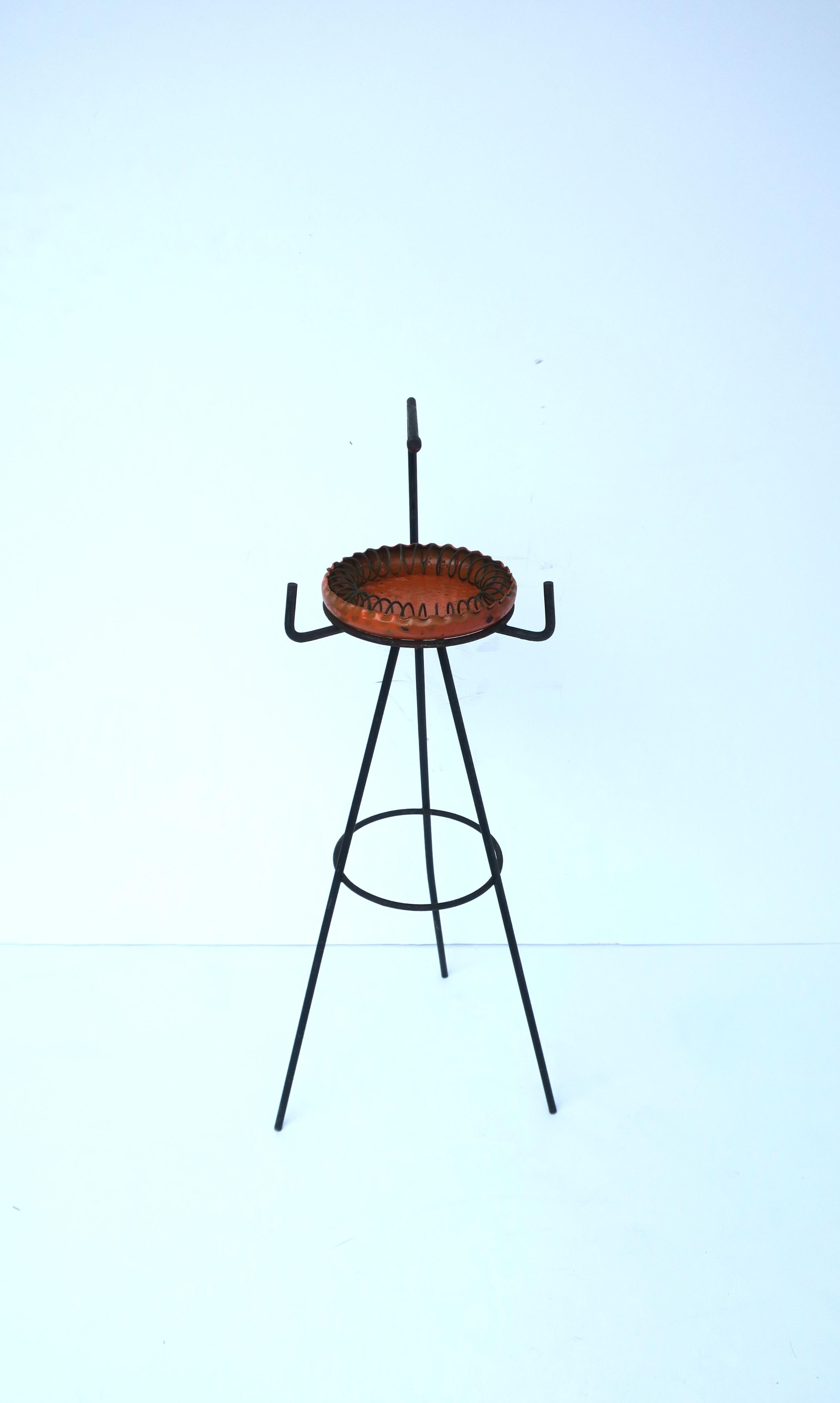 Mid-Century Modern Ashtray on Tripod Stand Indoors or Outdoors at 1stDibs