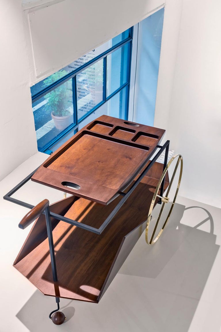 Midcentury Modern Bar Cart by Jorge Zalszupin, Contemporary Re-Edition ...
