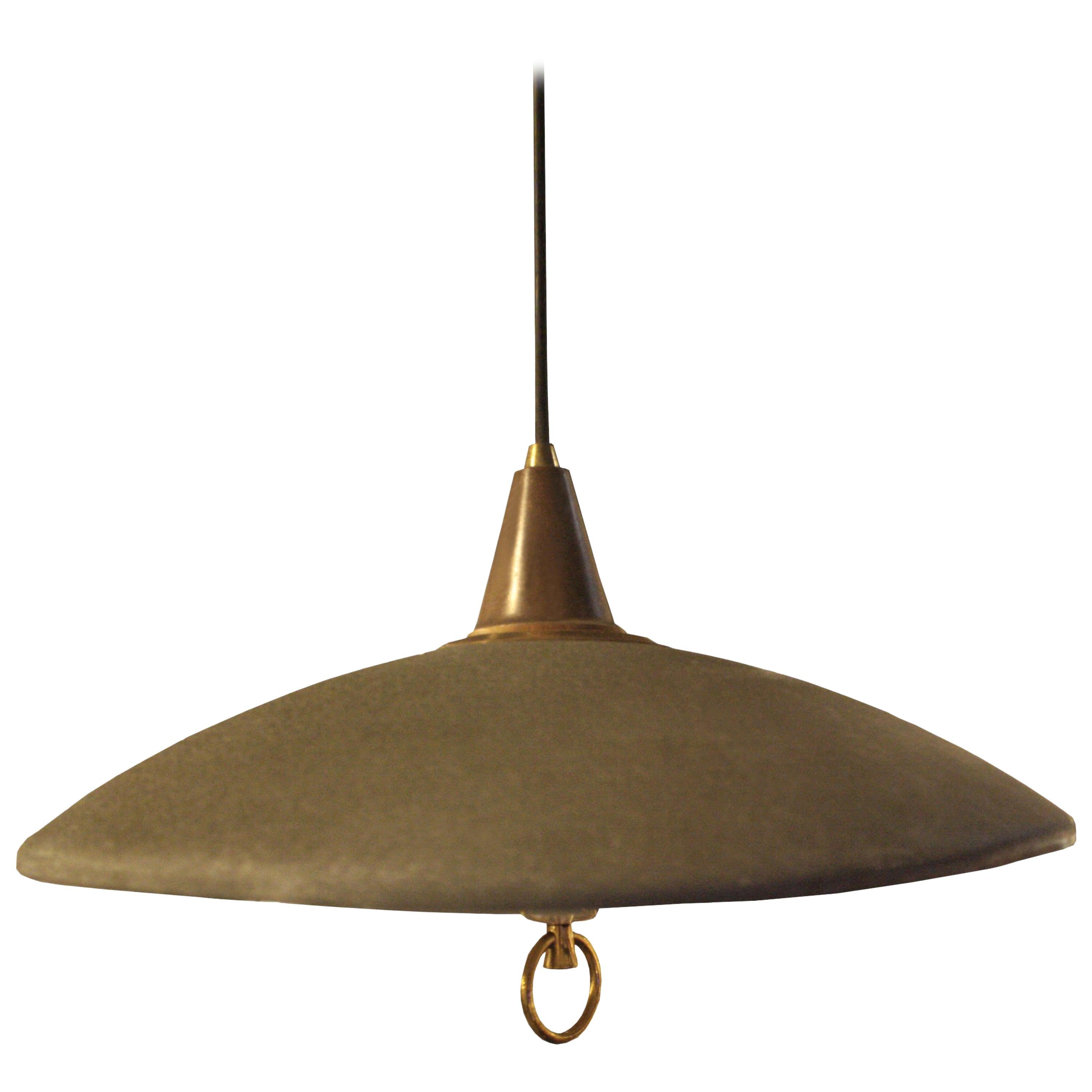 Mid-Century Modern Brass Ceiling Lamp Adjustable in Height, France ...