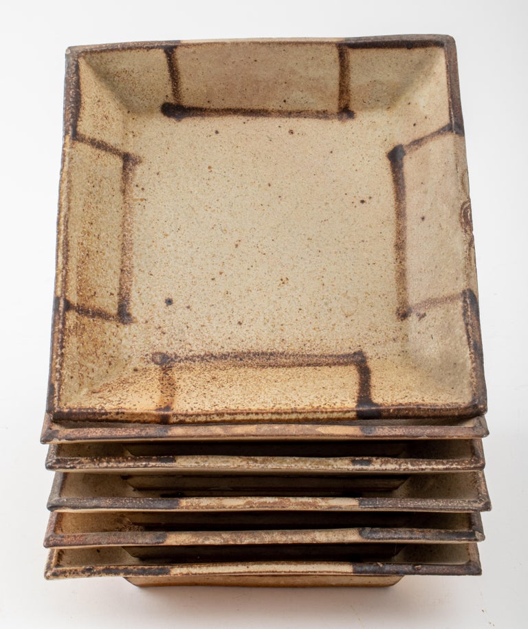 Midcentury Modern Ceramic Plates, 6 For Sale at 1stDibs