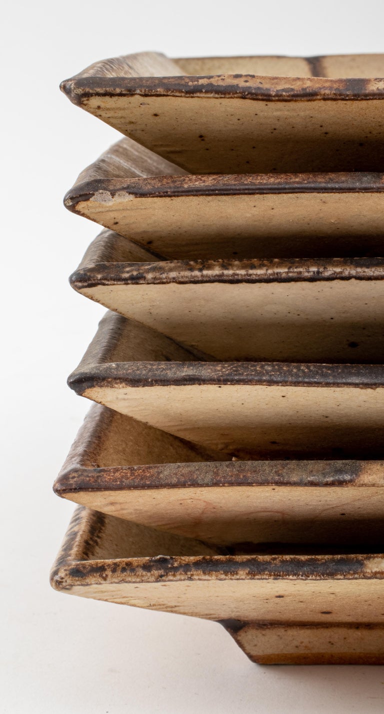 Midcentury Modern Ceramic Plates, 6 For Sale at 1stDibs