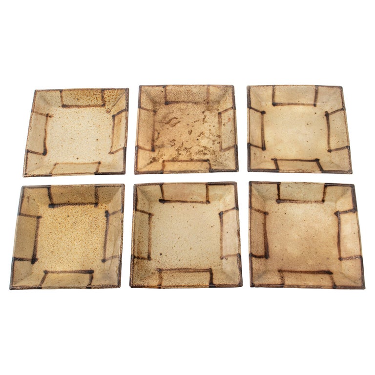 Midcentury Modern Ceramic Plates, 6 For Sale at 1stDibs