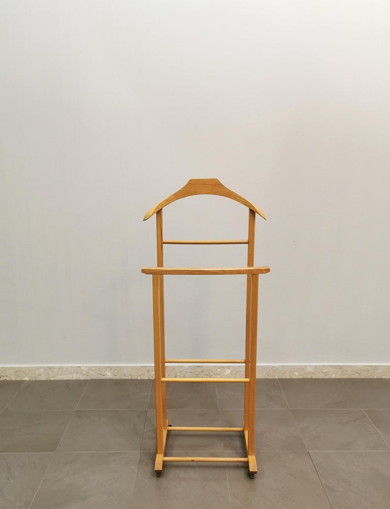 Mid Century Modern Clothes Hanger Valet Wood Italian Design 1970s For ...