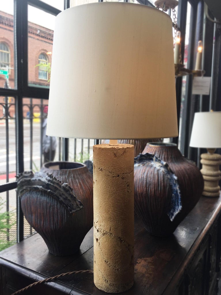 Mid-Century Modern Coral Column Table Lamp For Sale at 1stDibs