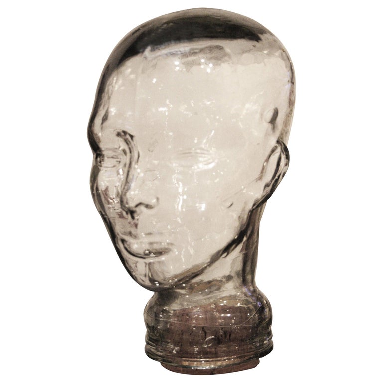 Mid-Century Modern Crystal Glass Head Shaped American Pharmacy ...