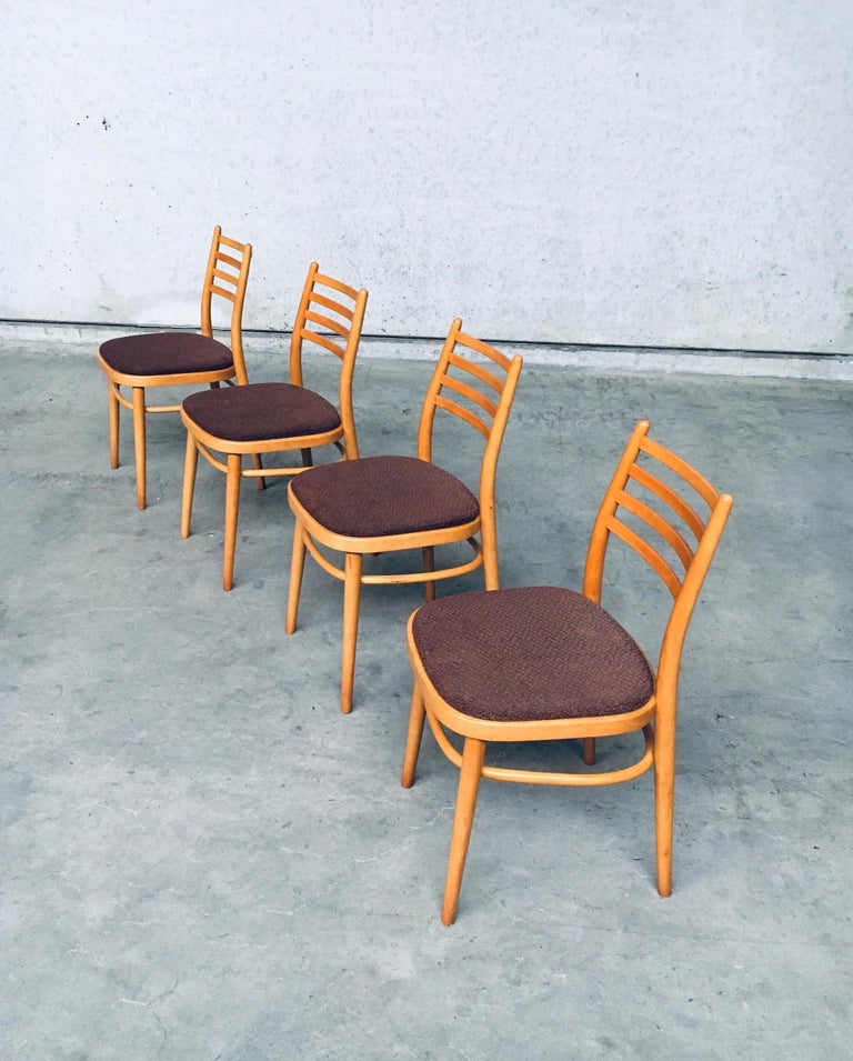 Mid-Century Modern Design Dining Chair Set by Ton, 1968, Czechoslovakia ...