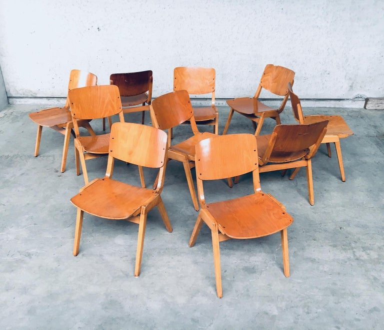 Mid-Century Modern Design Stacking Chair Set of 10 by Thonet, Germany ...
