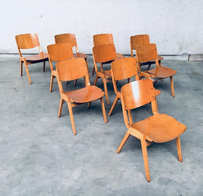 Mid-Century Modern Design Stacking Chair Set of 10 by Thonet, Germany ...