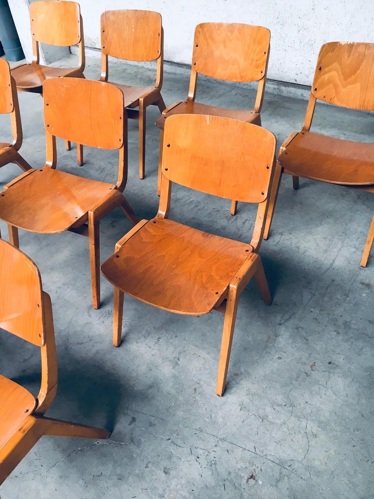 Mid-Century Modern Design Stacking Chair Set of 10 by Thonet, Germany ...