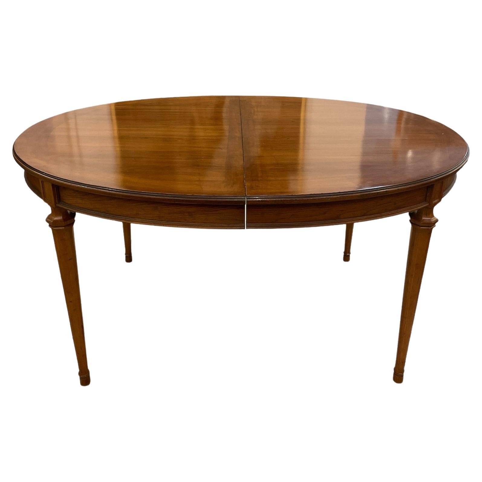Vintage Mid-Century Modern walnut Round To Oval Extendable Dining Table ...