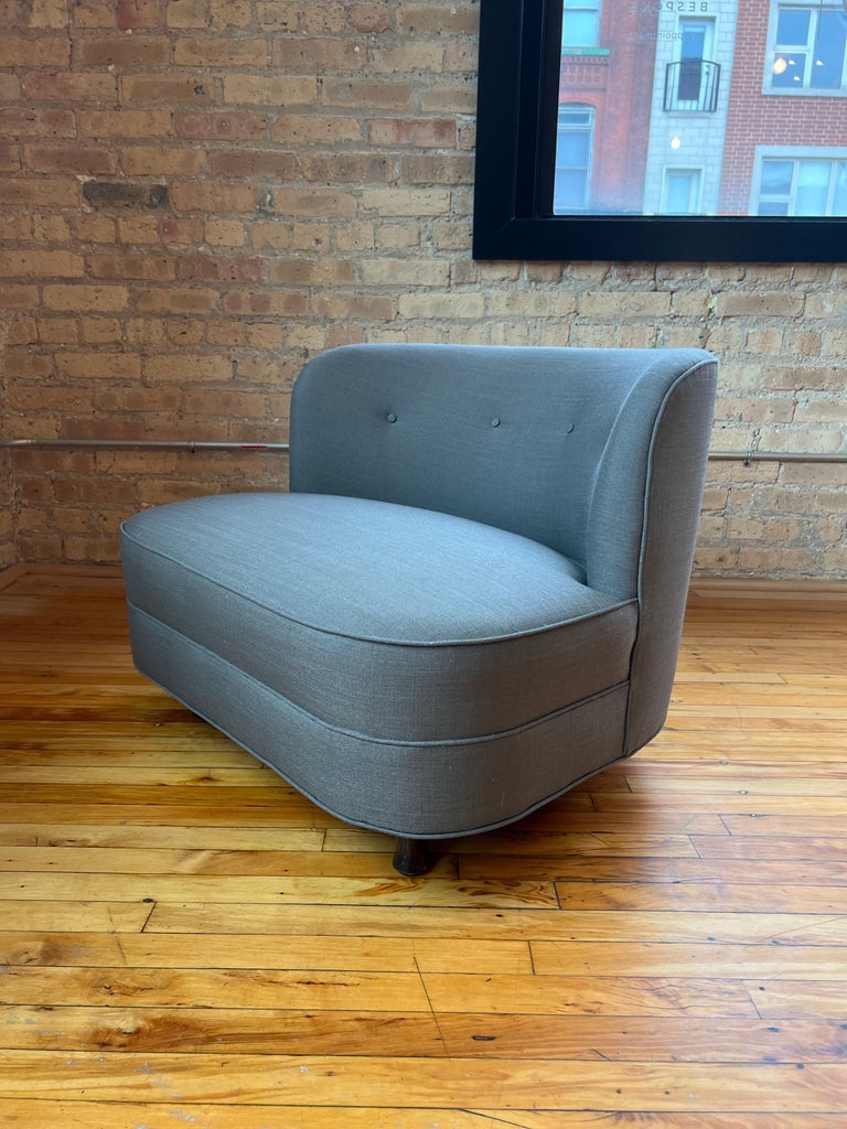 Gilbert Rhode Midcentury Modern Grey Slipper Low Low Lounge Chairs Pair ...