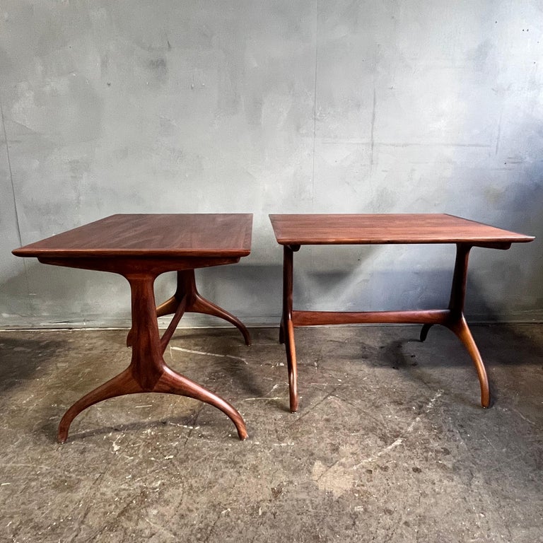 Mid-Century Modern Heritage Henredon Horn Leg Side End Tables at 1stDibs