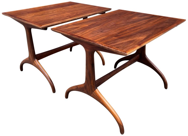 Mid-Century Modern Heritage Henredon Horn Leg Side End Tables at 1stDibs