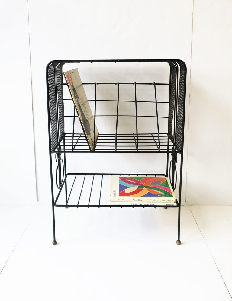 Mid-Century Modern Record Player LP Vinyl Album Metal Holder Rack Stand ...