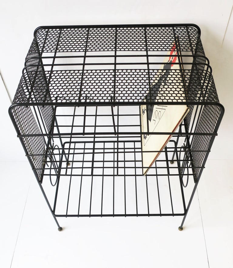 Mid-Century Modern Record Player LP Vinyl Album Metal Holder Rack Stand ...