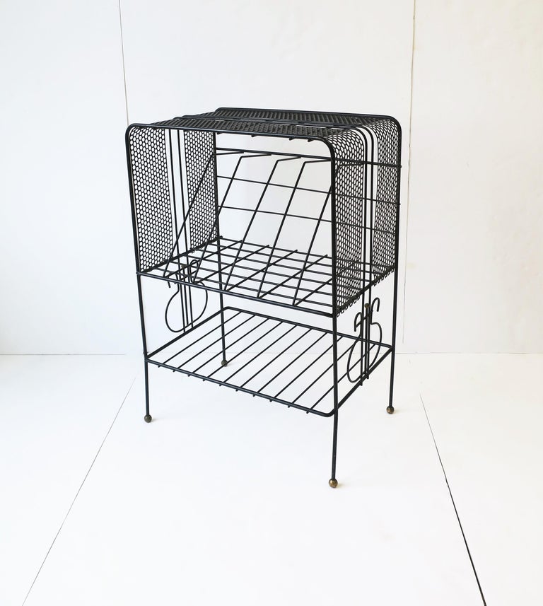 Mid-Century Modern Record Player LP Vinyl Album Metal Holder Rack Stand ...