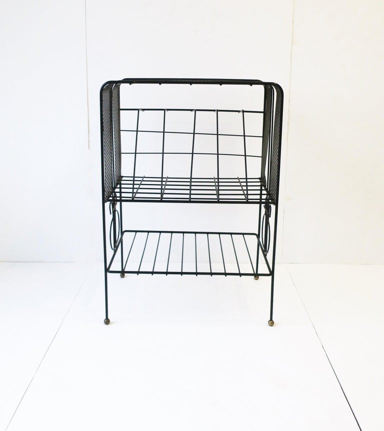 Mid-Century Modern Record Player LP Vinyl Album Metal Holder Rack Stand ...