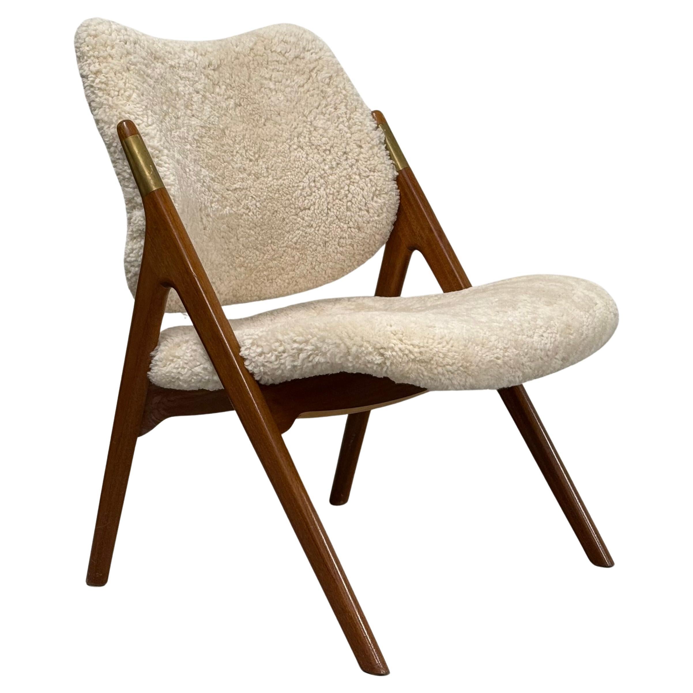 Midcentury Modern Teak Sheepskin Lounge Chair by Olav Haug, Norway ...