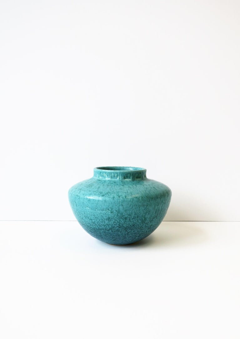 Modern Turquoise Blue Pottery Vase, circa early 20th century at 1stDibs