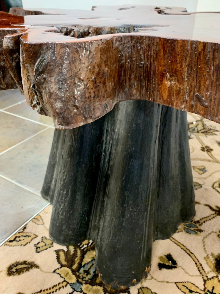 Midcentury Modern Vintage Live Edge Organic Wood Tree Slab Cocktail ...