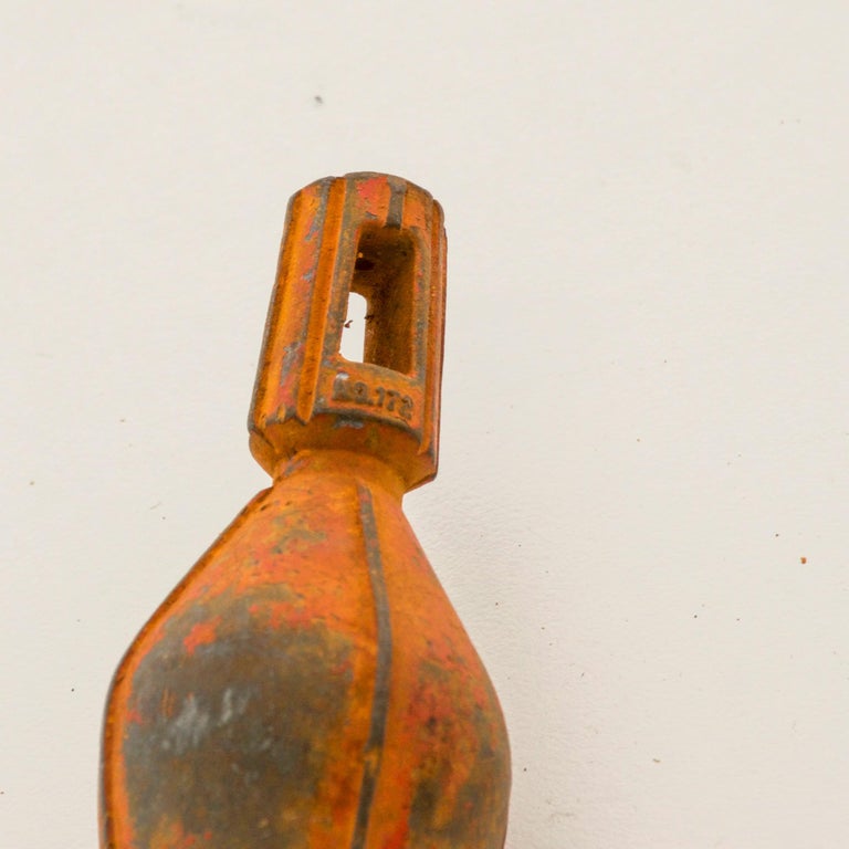 Midcentury Vintage Weight Plumb Bob Tool Level in Iron and Wood 1950s ...