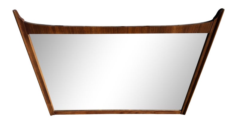 Mid-Century Modern Walnut Frame Mirror Very Beautiful Design For Sale ...