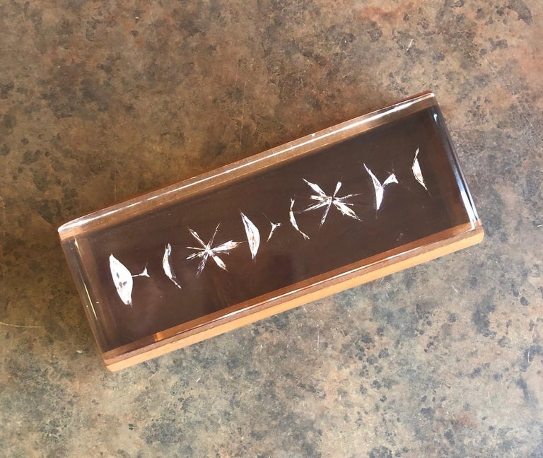 Mid-Century Modern Walnut and Lucite Trinket Box For Sale at 1stDibs ...