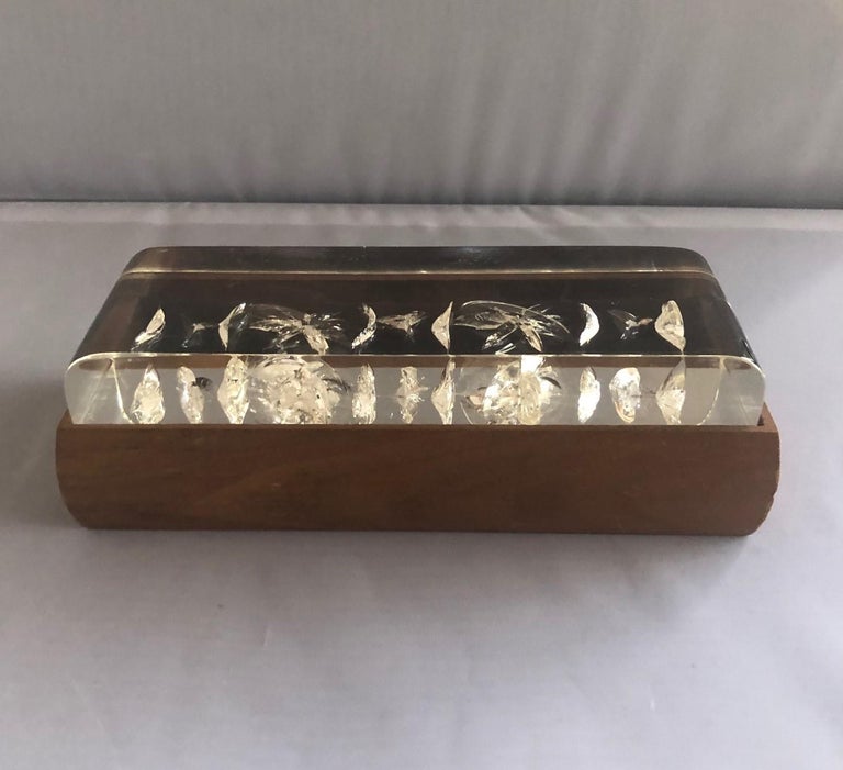 Mid-Century Modern Walnut and Lucite Trinket Box For Sale at 1stDibs ...