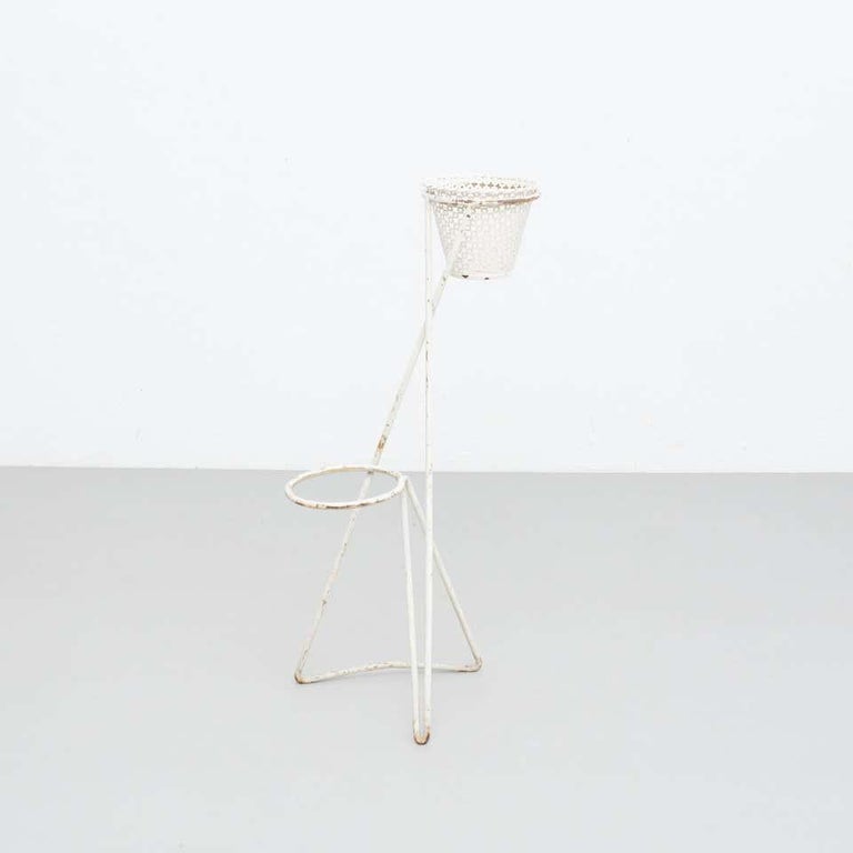 MidCentury Modern White Metal French Plant Stand in the Style of ...