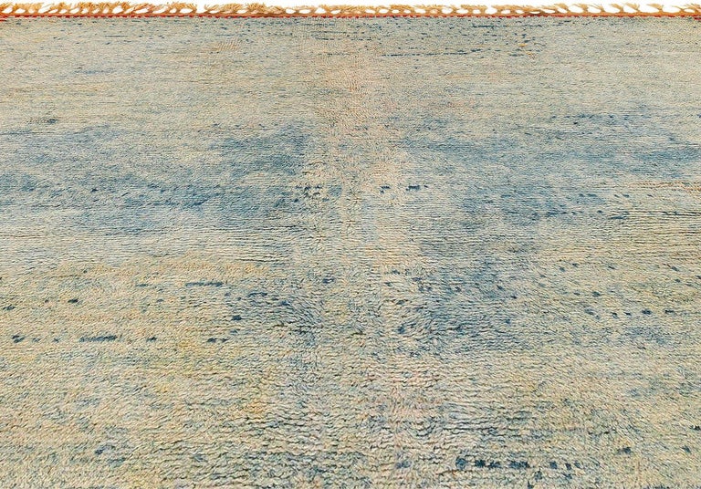 Midcentury Style Moroccan Handmade Wool Rug in Orange, Blue and Beige ...